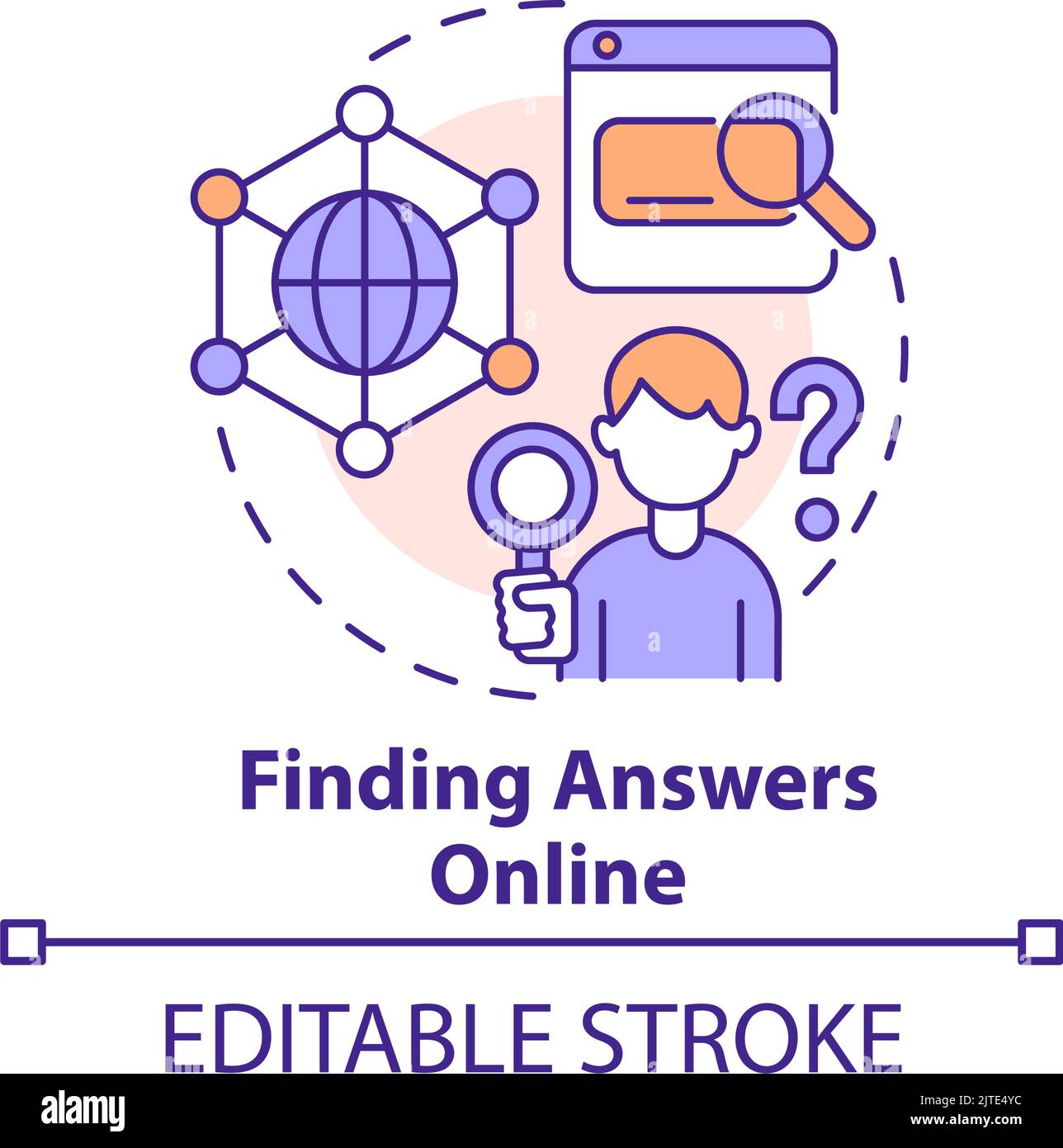 Finding answers online concept icon Stock Vector Image & Art - Alamy