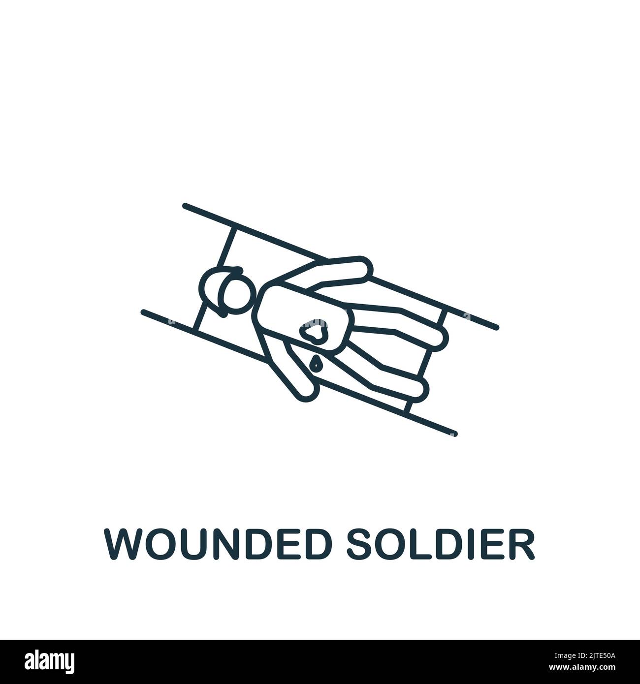 Wounded Soldier icon. Line simple line War icon for templates, web ...