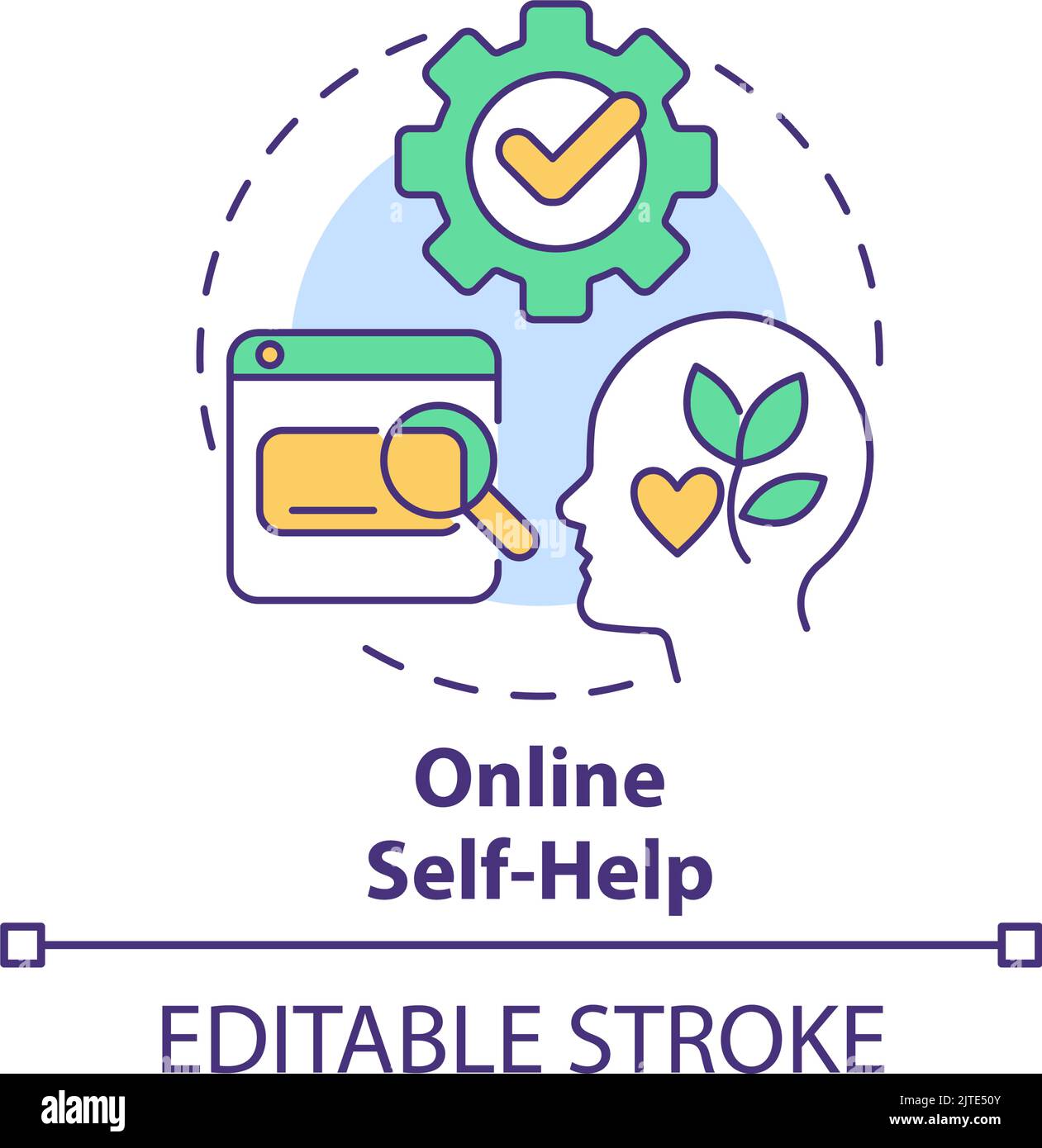 Online self-help concept icon Stock Vector Image & Art - Alamy