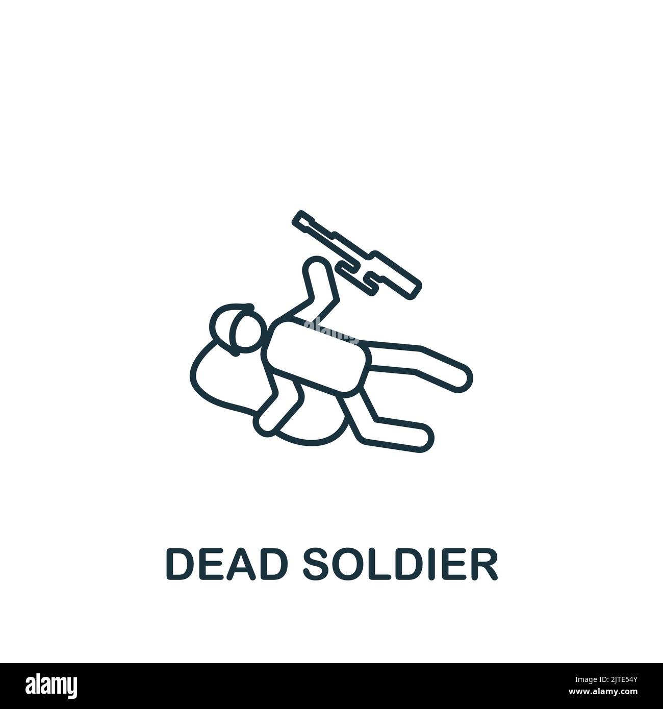Dead Soldier icon. Line simple line War icon for templates, web design ...