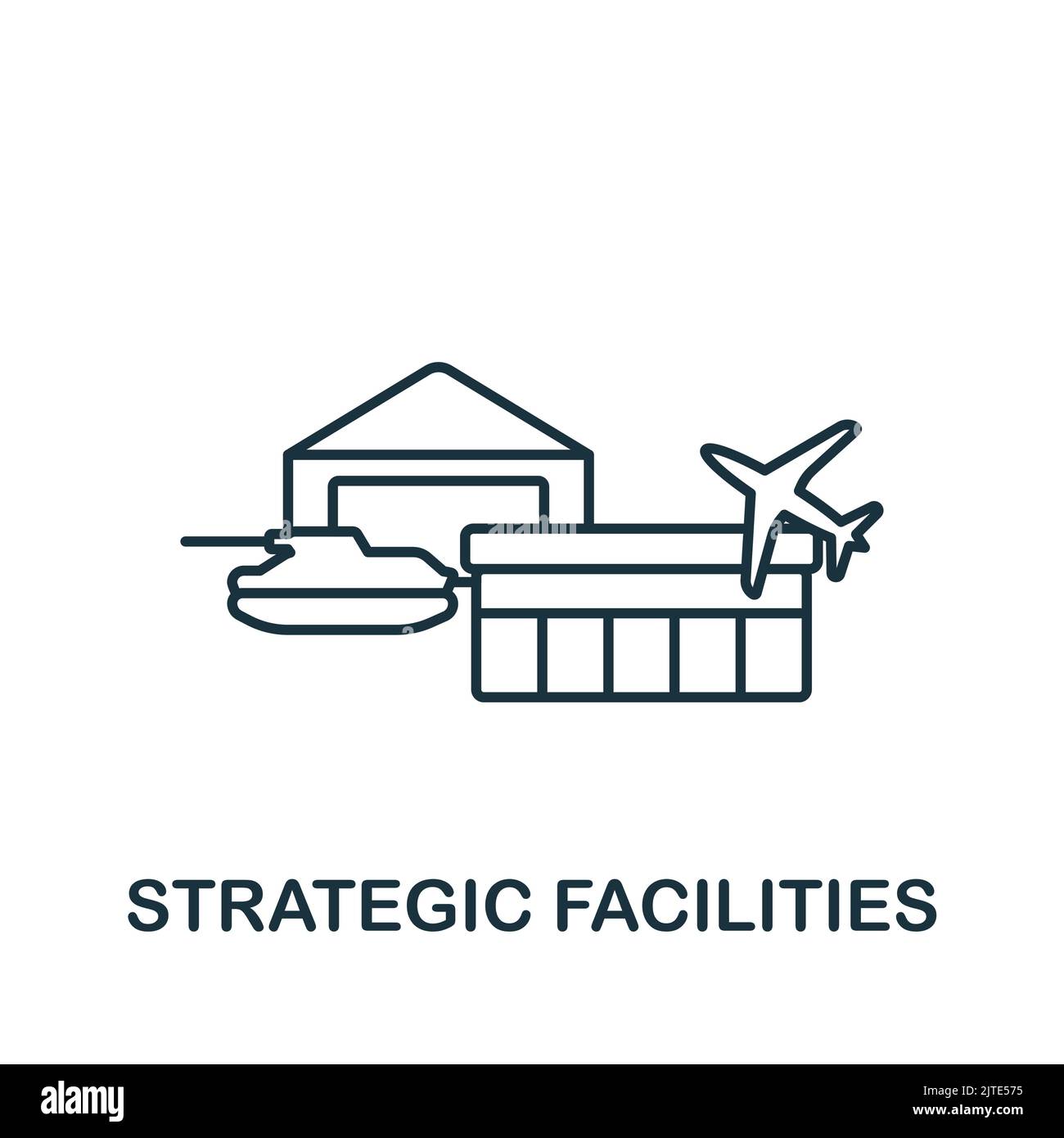 Strategic Facilities icon. Line simple line War icon for templates, web ...