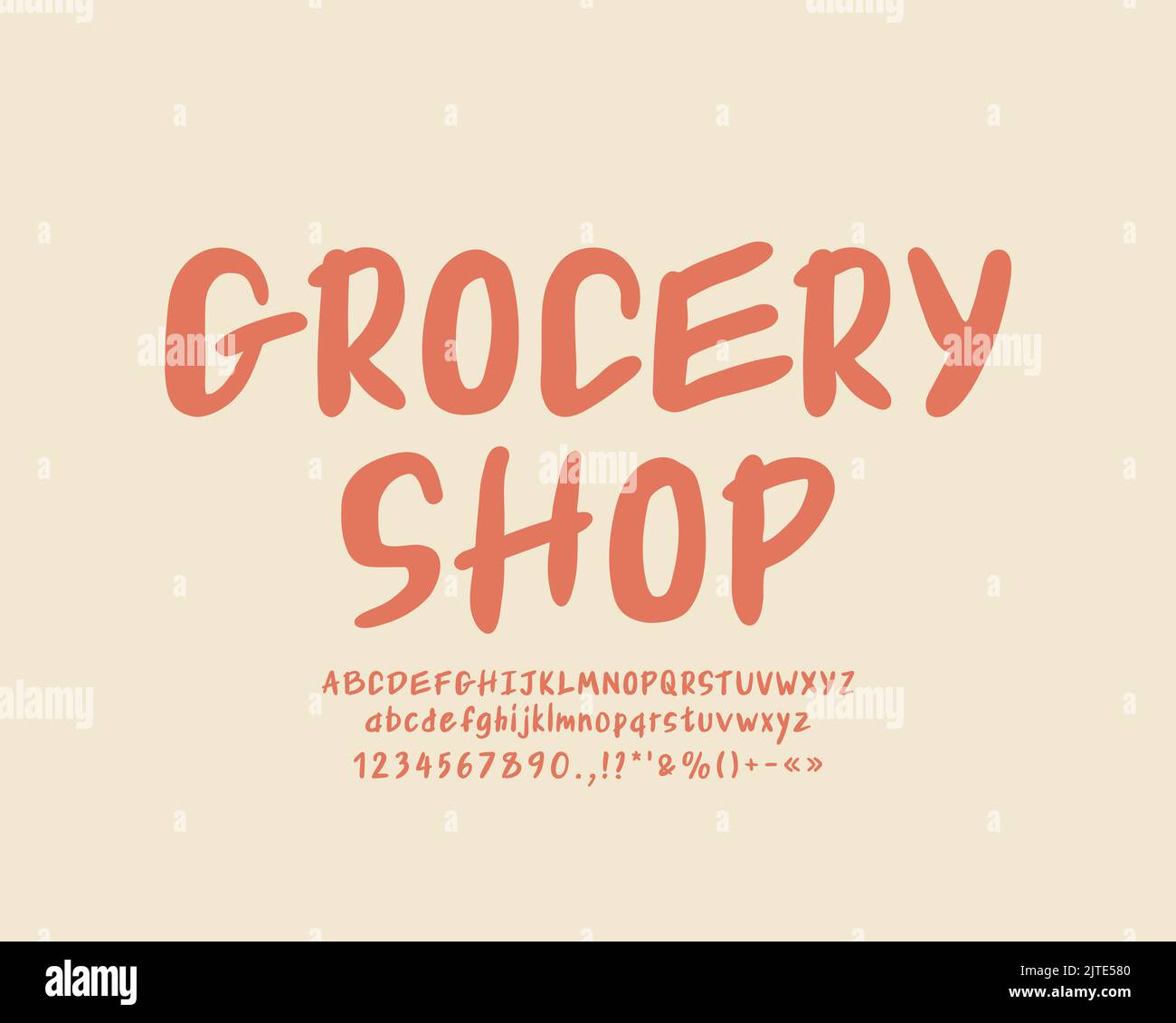 Handwritten shop logo with paintbrush font beige color. Original font ...