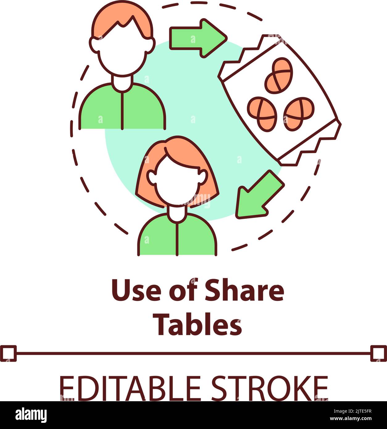 Use of share tables concept icon Stock Vector Image & Art - Alamy