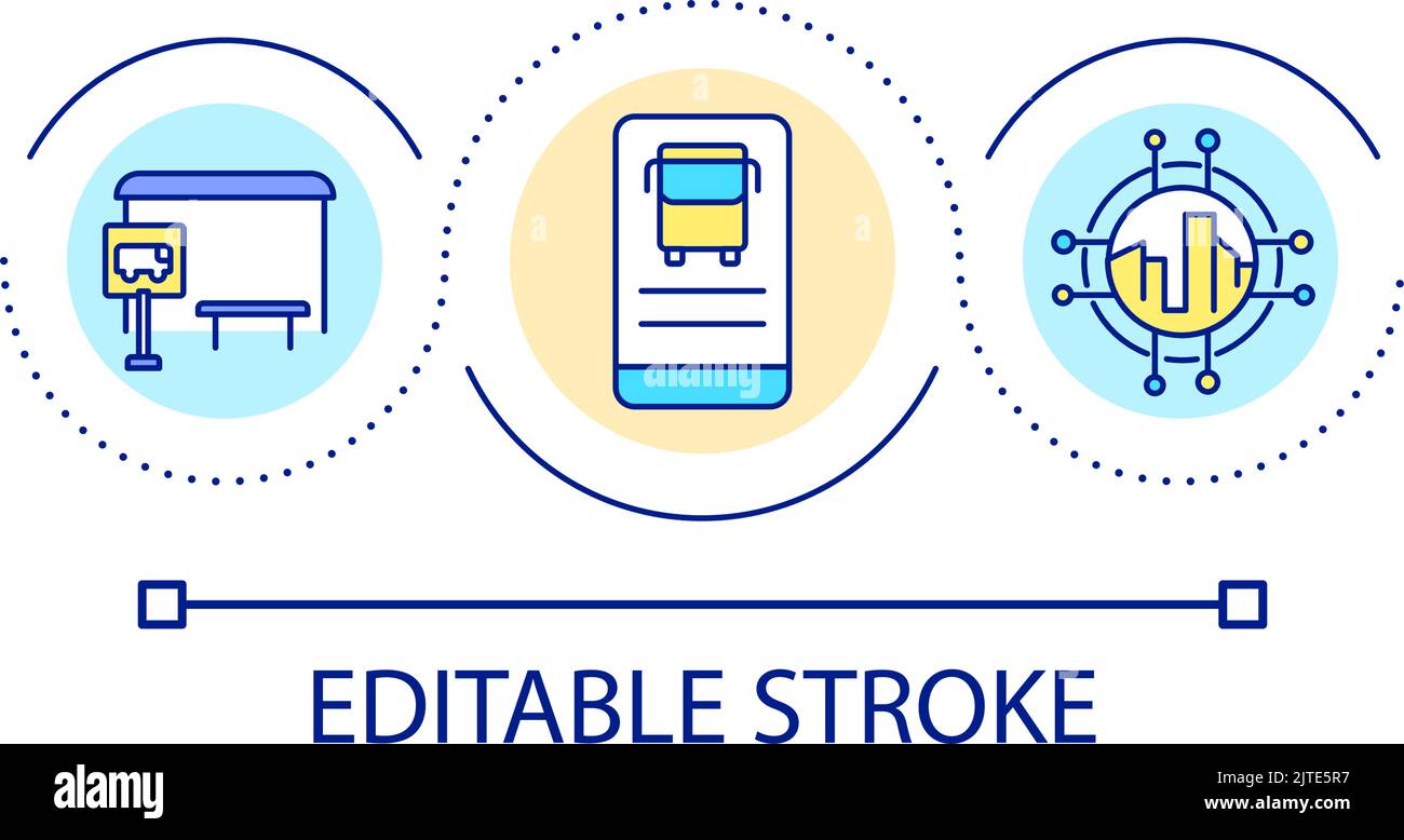 Public transport schedule online loop concept icon Stock Vector Image ...