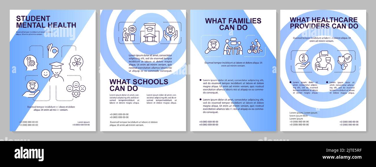 Support child mental health blue gradient brochure template Stock ...