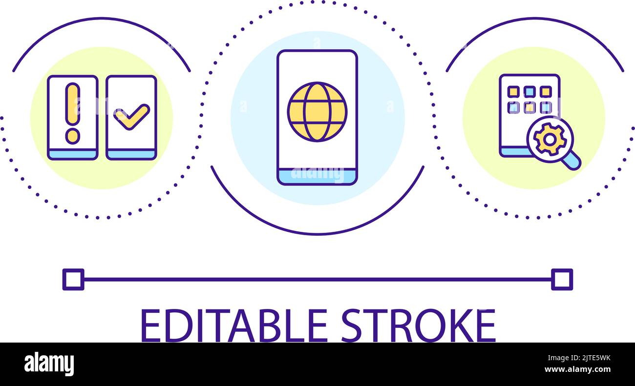 Internet browser for smartphone loop concept icon Stock Vector Image ...