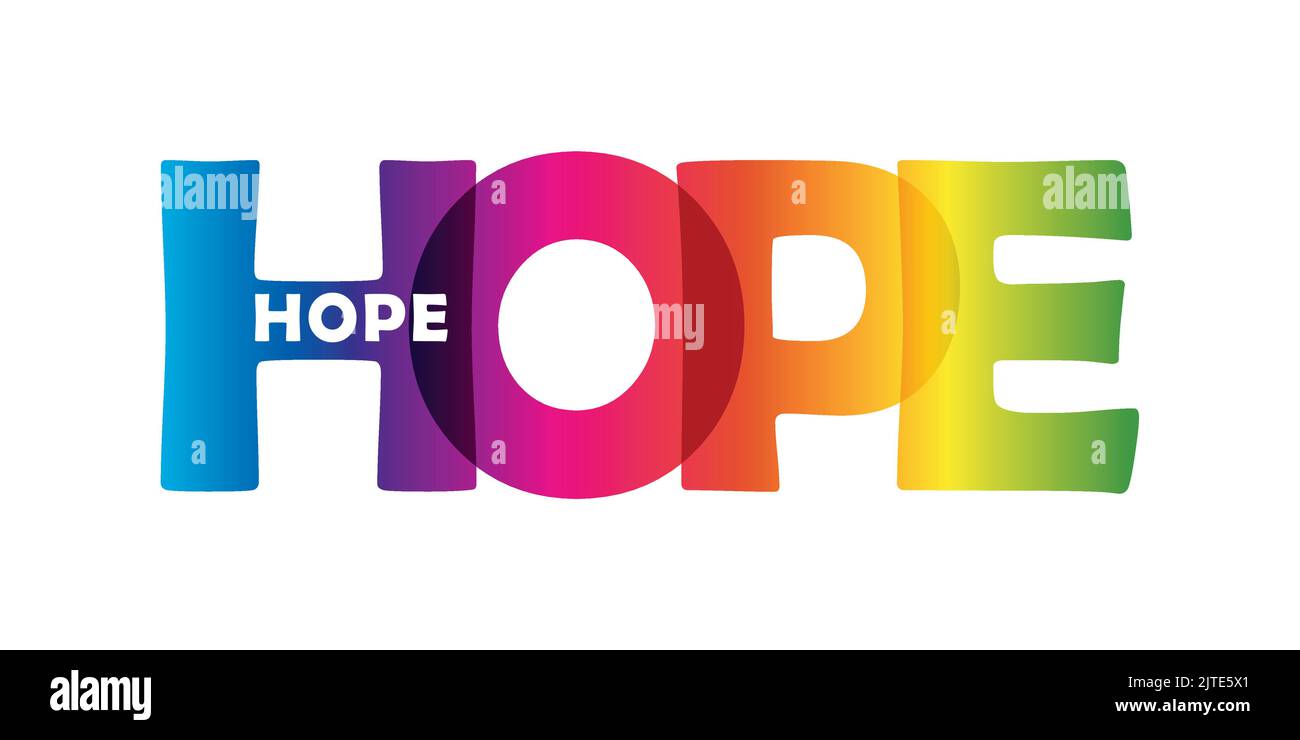 colorful hope typography isolated on white background Stock Vector ...