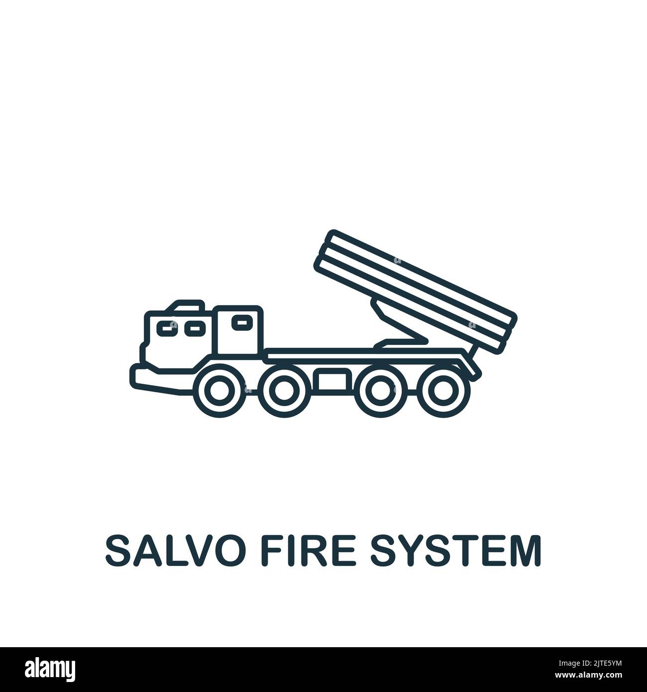 Salvo Fire System icon. Line simple line Weapon icon for templates, web ...