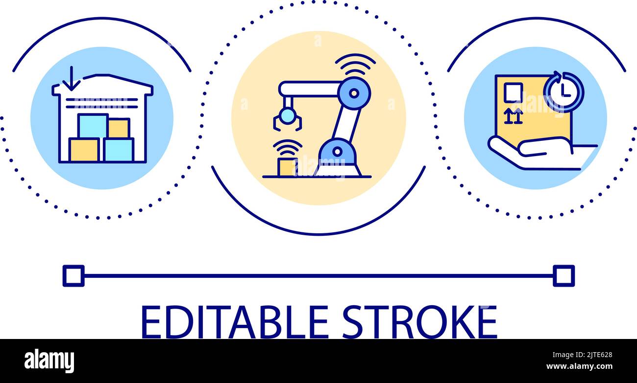 Digitalization of industrial processes loop concept icon Stock Vector Image & Art - Alamy