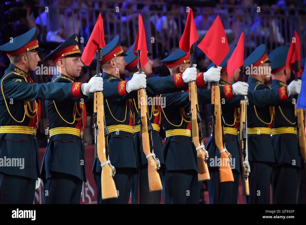 Moscow. The military personnel of a company of guard of honor 154 ...