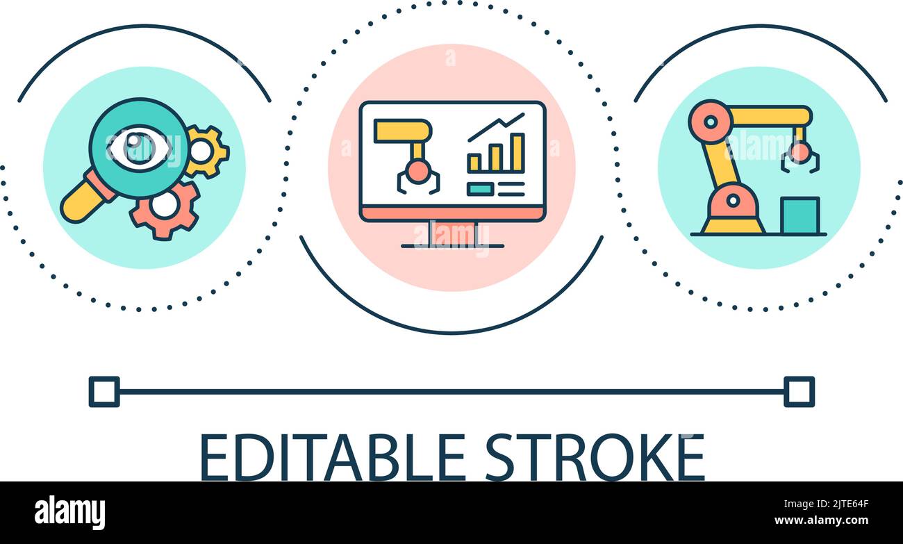 Increasing productivity with automatic equipment loop concept icon ...