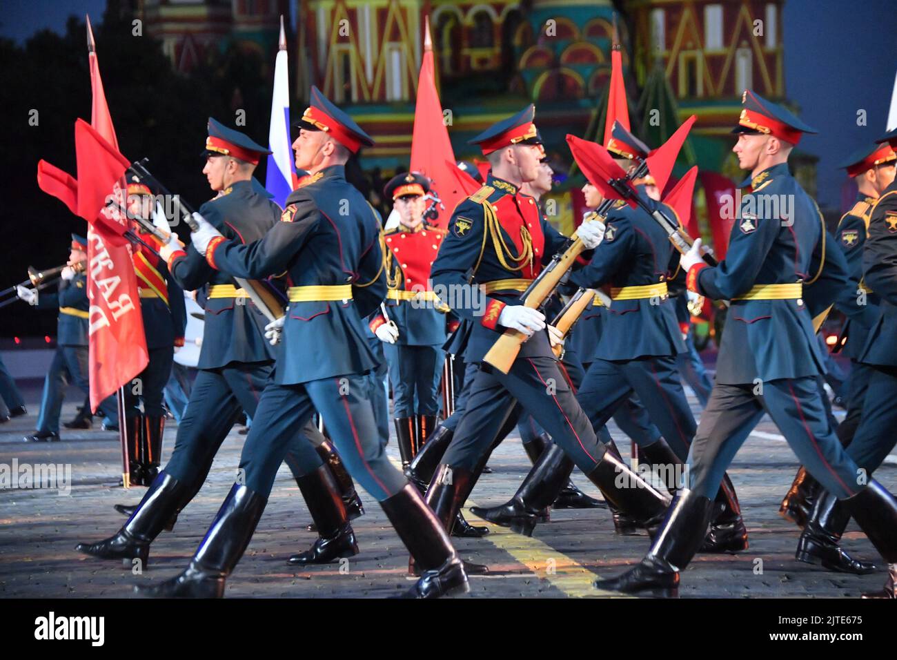 Moscow. The military personnel of a company of guard of honor 154 ...