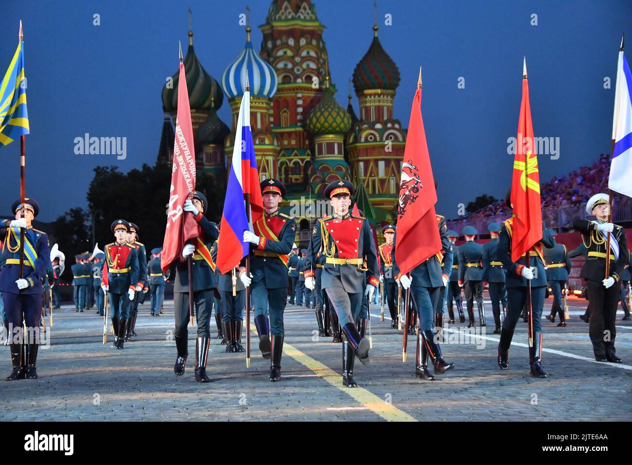 Moscow. The military personnel of a company of guard of honor 154 ...