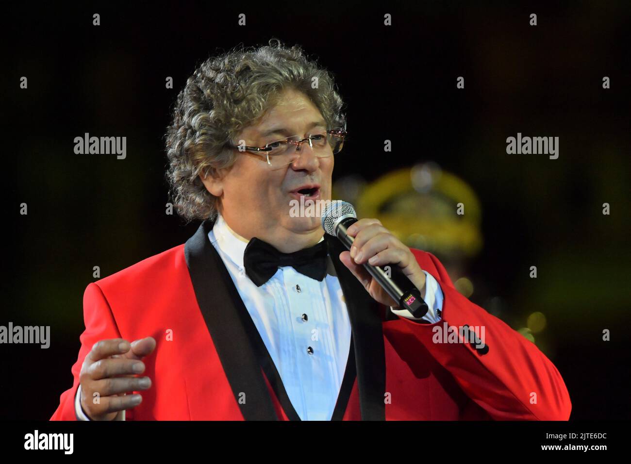 Moscow. The soloist of men's chamber choir of Zaikonospassky Monastery ...