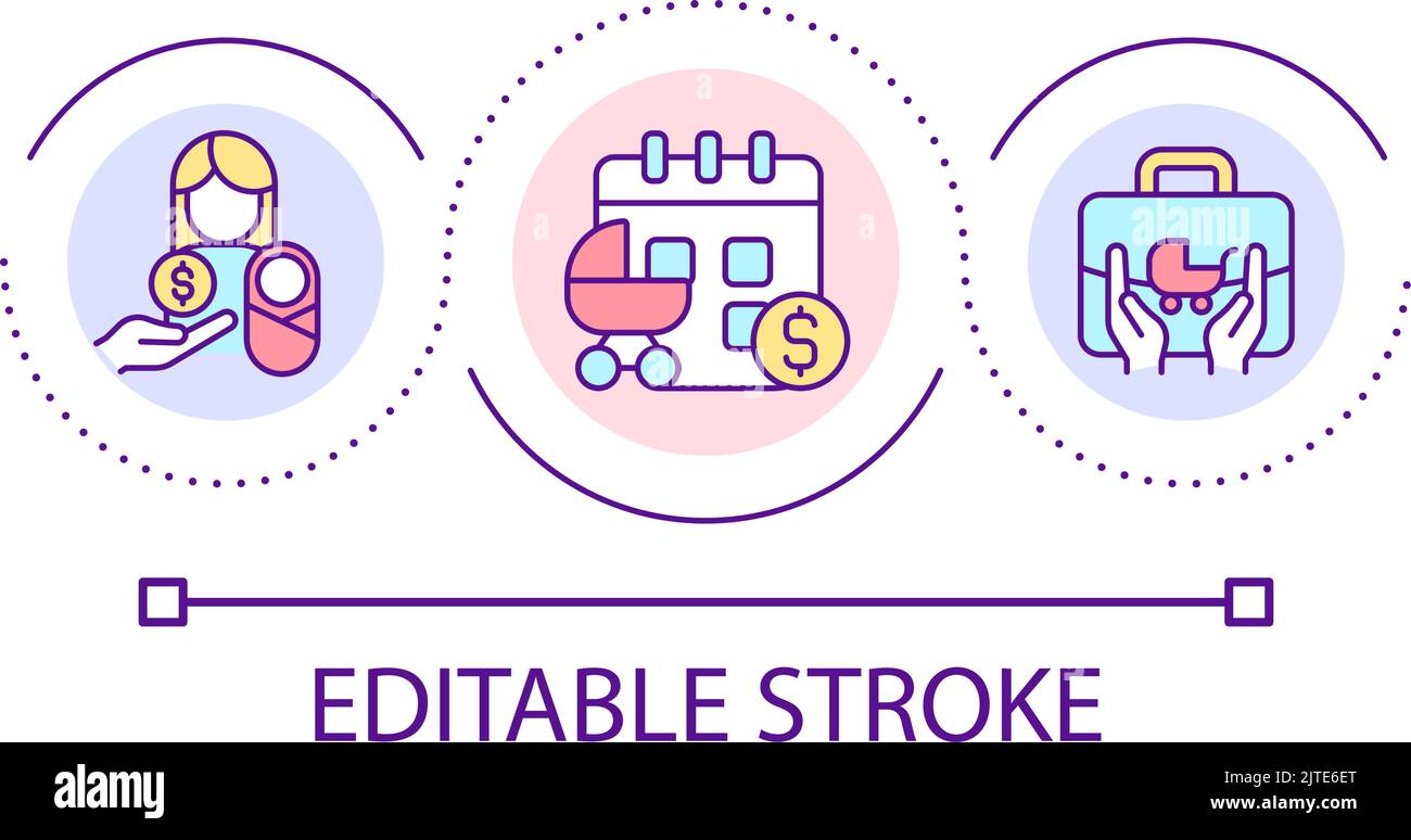 Paid maternity leave loop concept icon Stock Vector Image & Art - Alamy