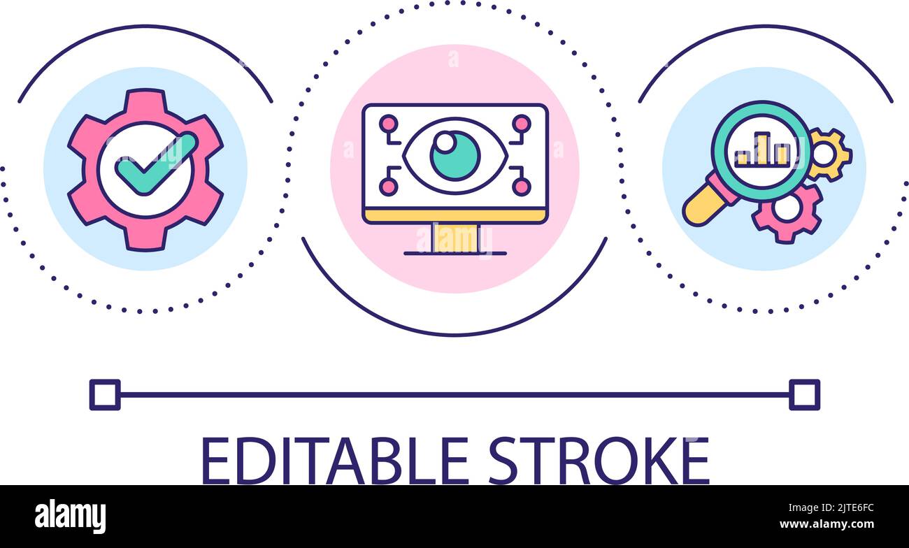 Digital monitoring system loop concept icon Stock Vector Image & Art ...