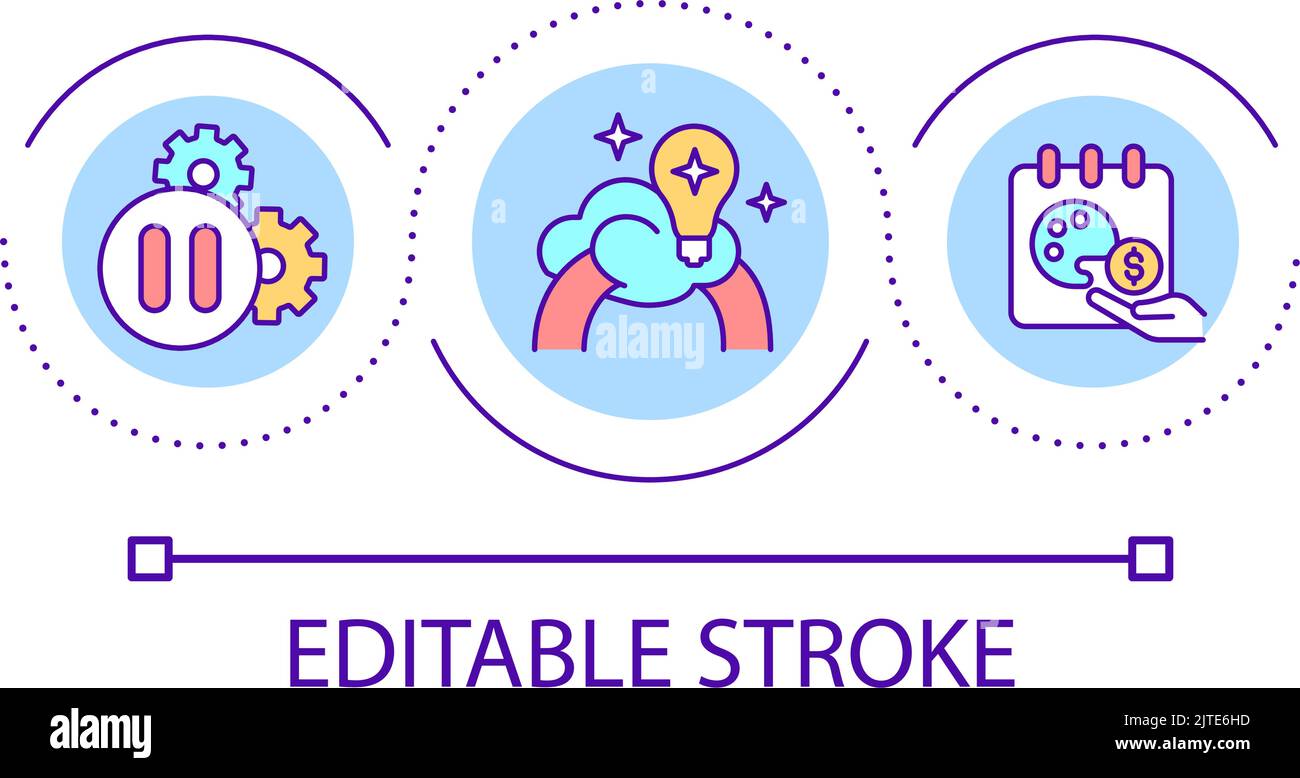 Creative thinking for success loop concept icon Stock Vector Image ...