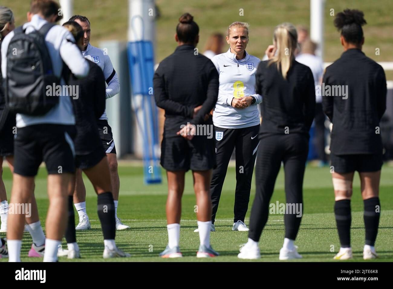 England manager Sarina Wiegman during a training session at St. George ...