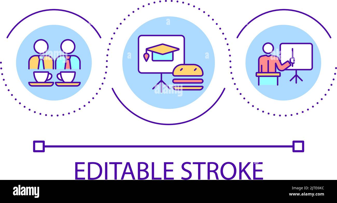 Business meeting at lunch loop concept icon Stock Vector Image & Art ...