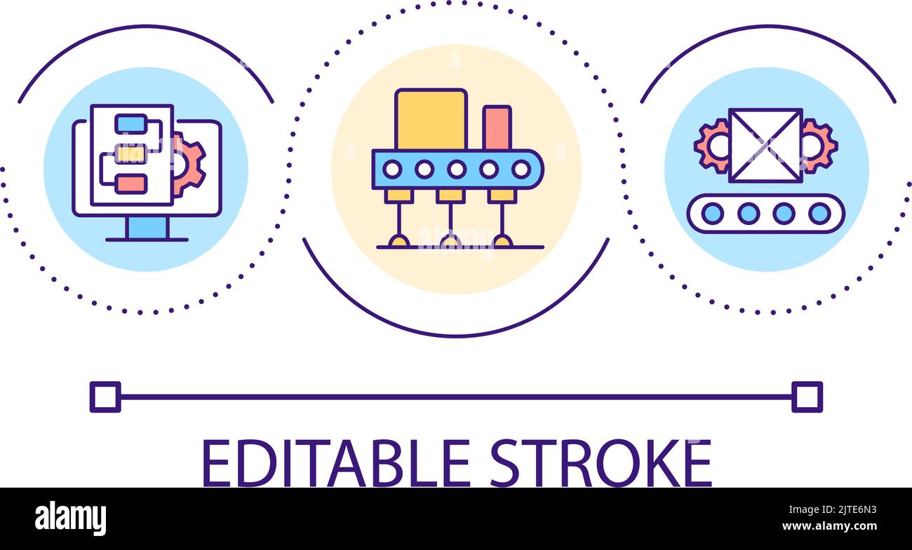 Digitalization of production processes loop concept icon Stock Vector Image & Art - Alamy