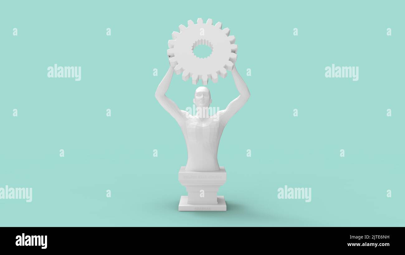 3D rendering of a trophy cup prize winner competition medal ...