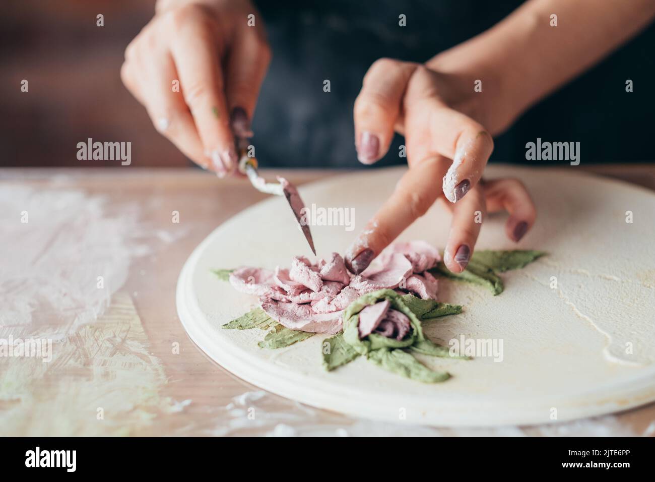 clay art ceramic craft artist studio workplace Stock Photo - Alamy