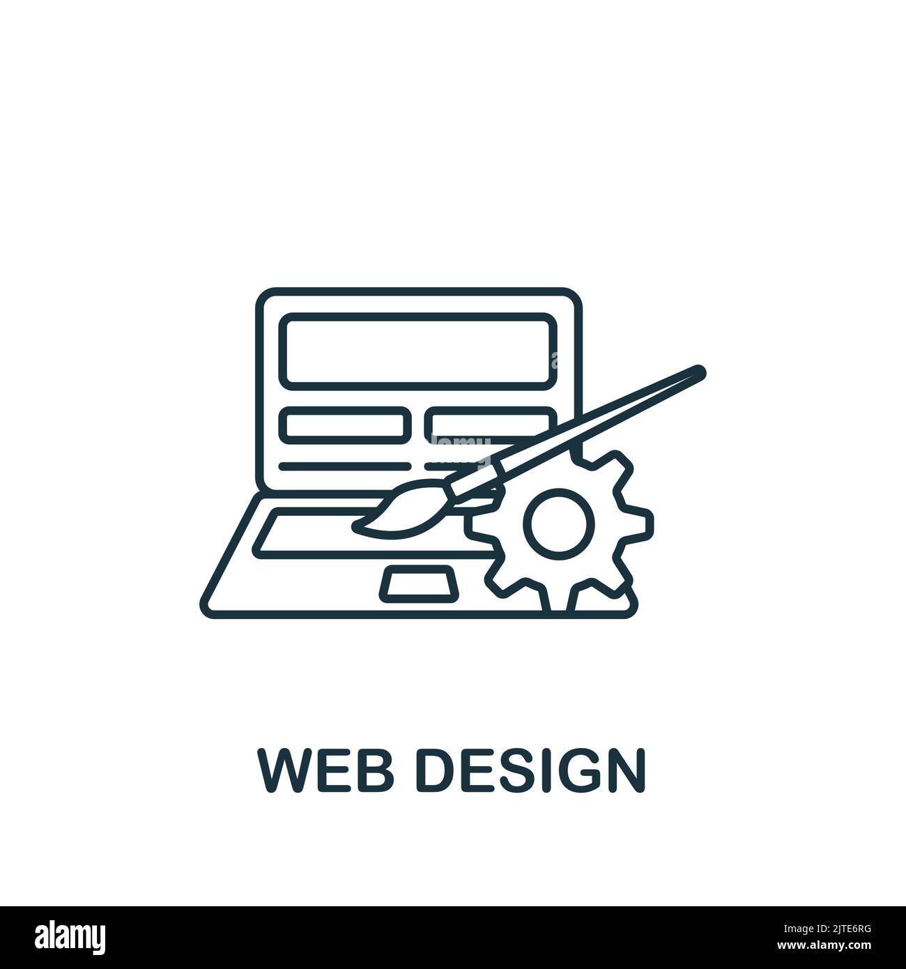 Website Management icon. Line simple Web Design icon for templates, web ...
