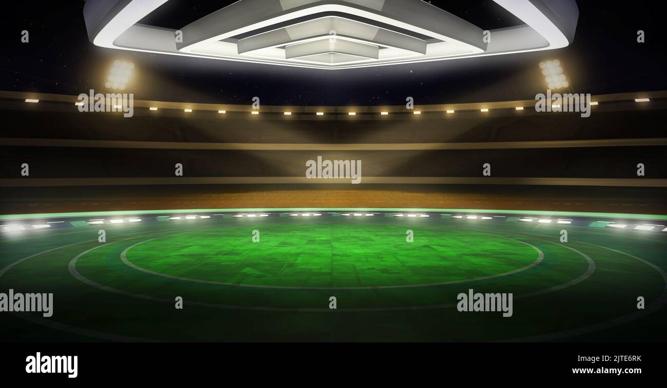 Football event, virtual studio background. Game concept stage backdrop ...