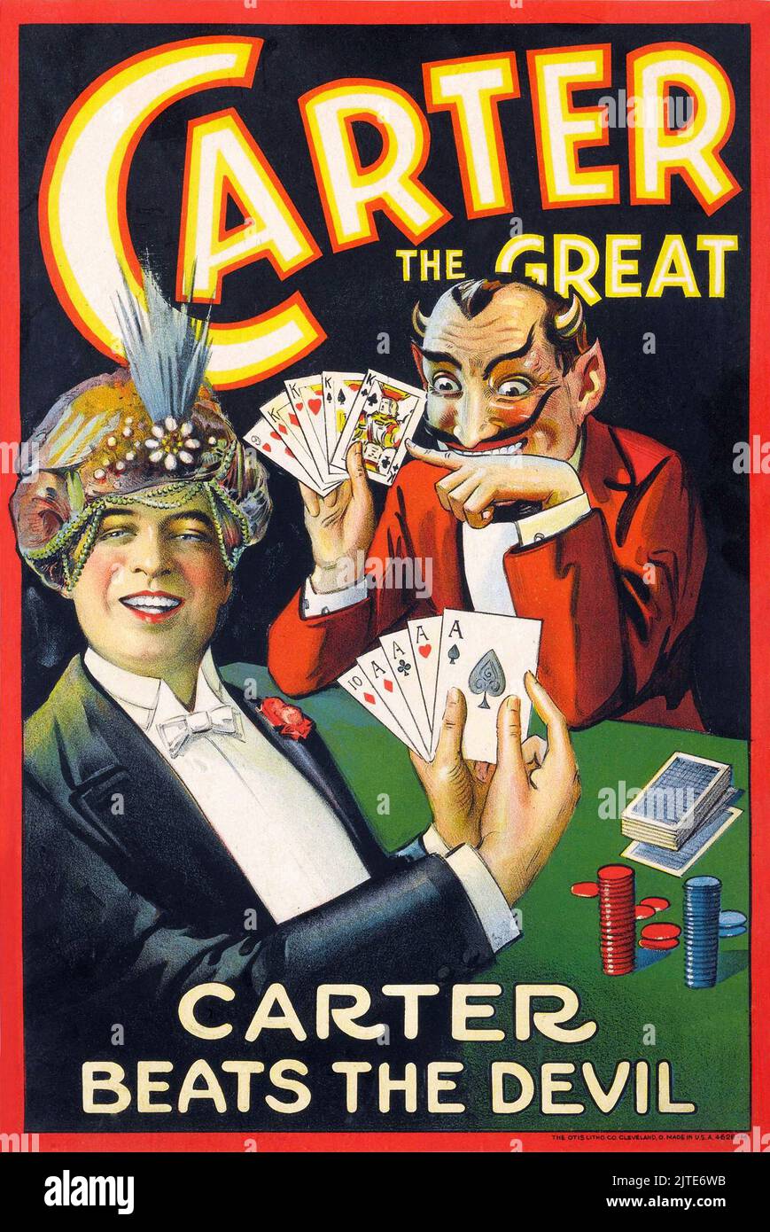 Vintage 1920s Magician Poster for Carter The Great. Carter Beats The ...