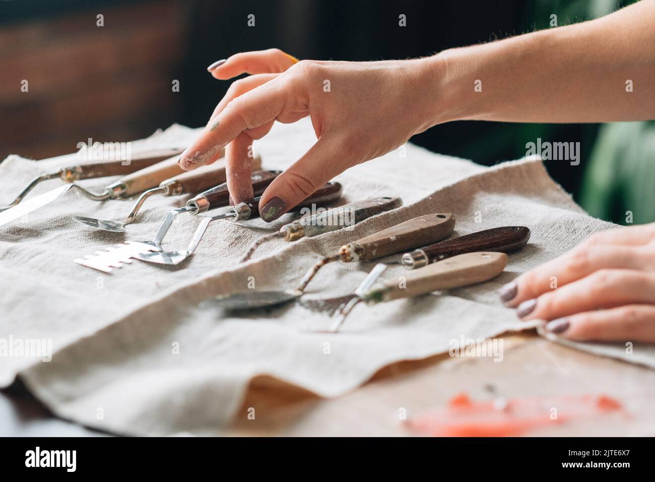 Woman wood artist hi-res stock photography and images - Alamy