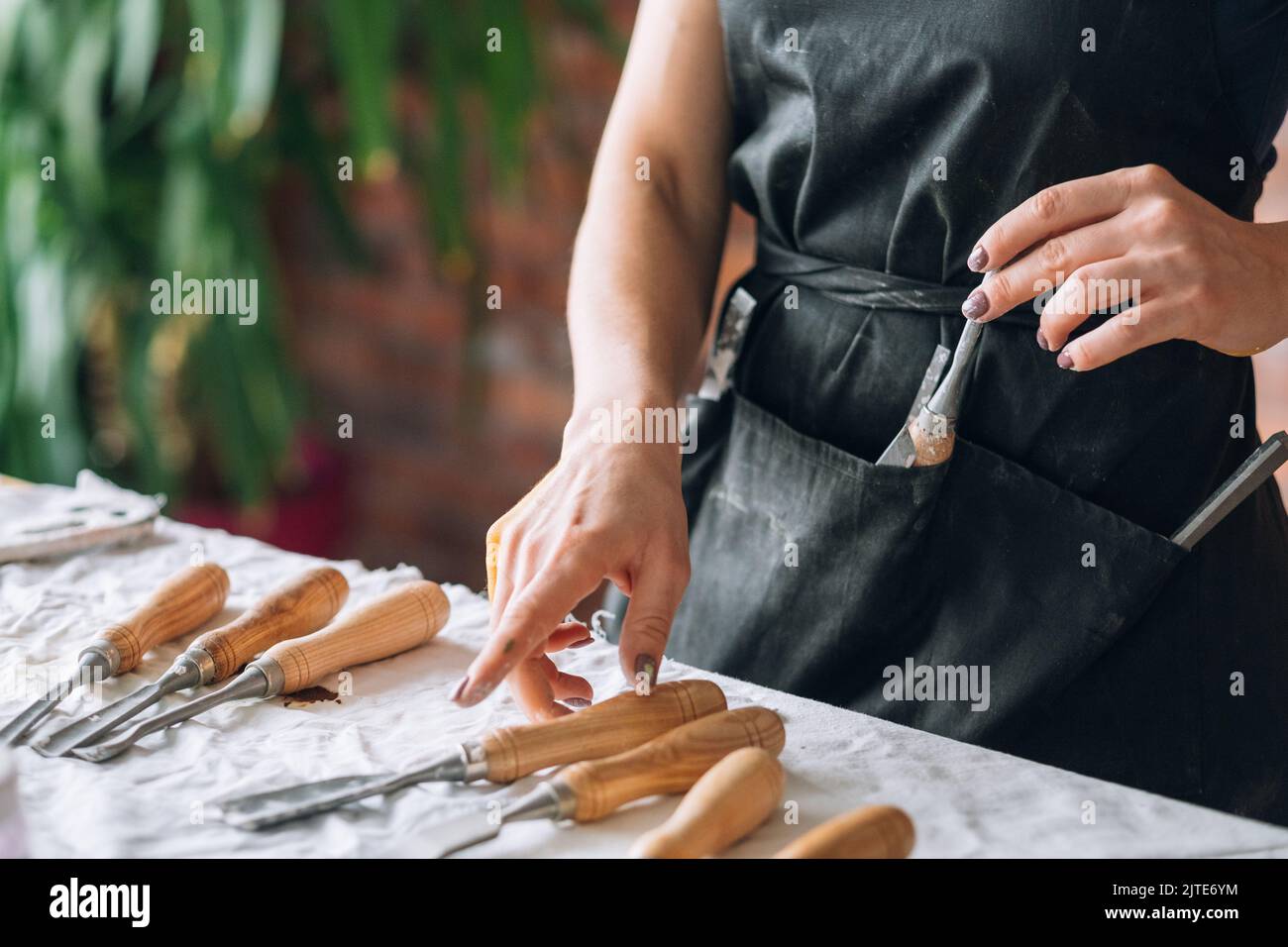 art craft tools carving modeling hand chisel Stock Photo - Alamy