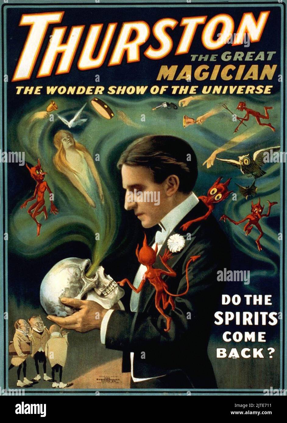 Vintage 1920s Magician Poster - Thurston The Great Magician Stock Photo ...