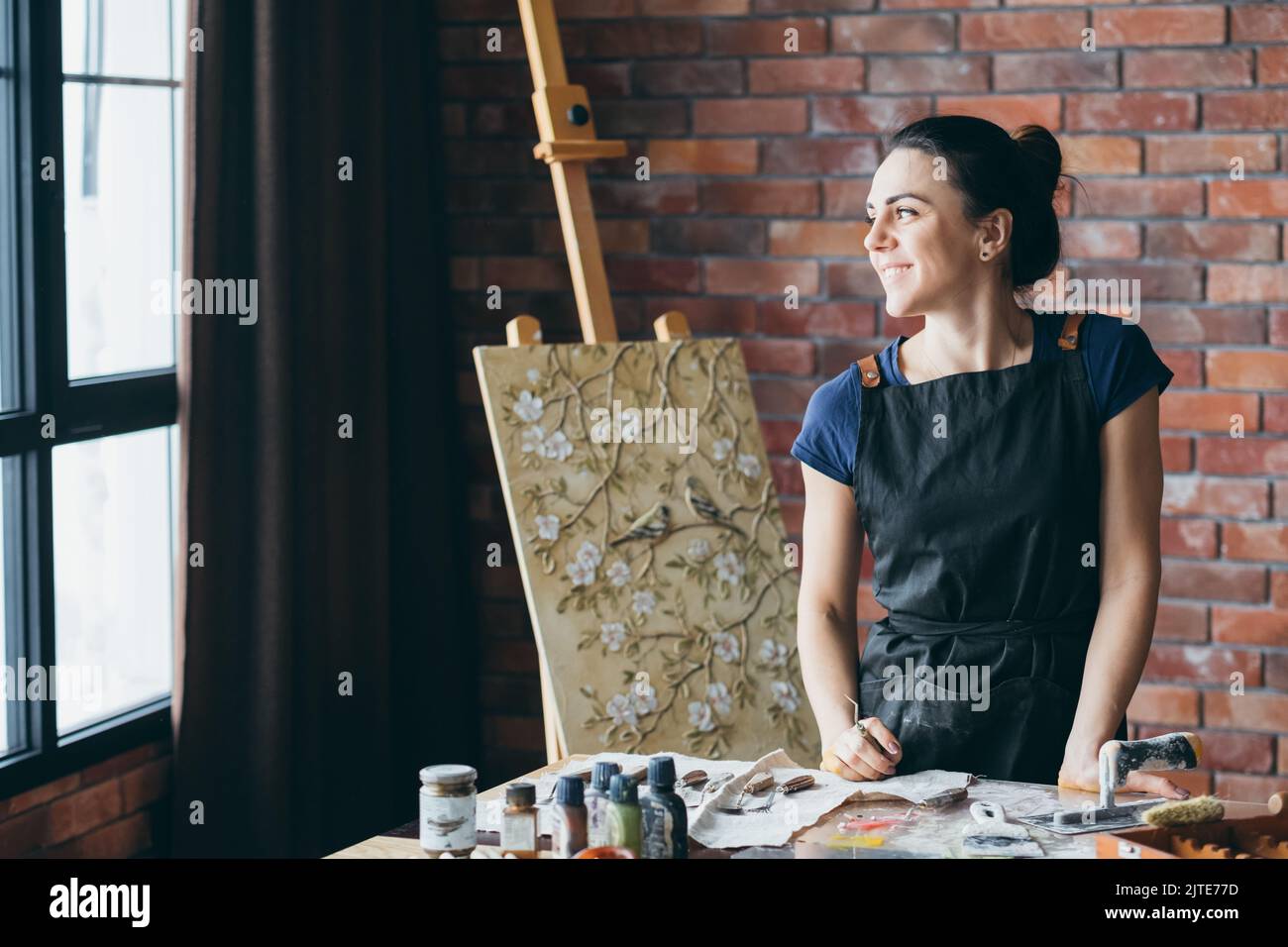 artist inspiration contemplation woman painter art Stock Photo - Alamy