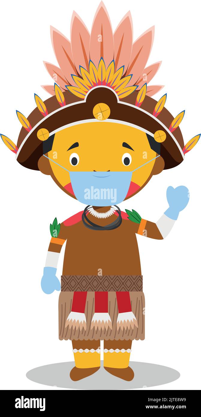 Character from Papua New Guinea (Dani Tribe) dressed in the traditional ...