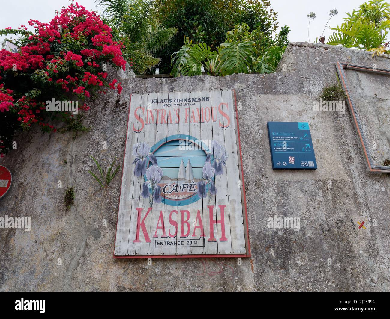 Exterior and Sign for the Kasbah cafe in Sintra, Portugal Stock Photo ...