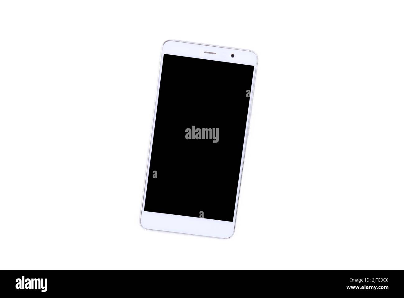 Mobile phone with blank screen isolated on white. Smartfone white Stock ...