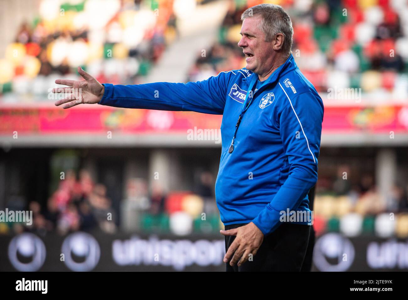 Silkeborg, Denmark. 28th, August 2022. Head coach Kent Nielsen of ...