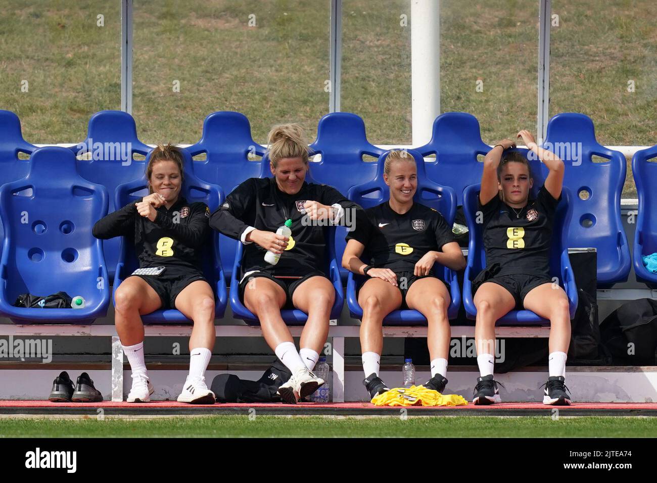 England's Rachel Daly, Millie Bright, Beth Mead and Ella Toone in the ...