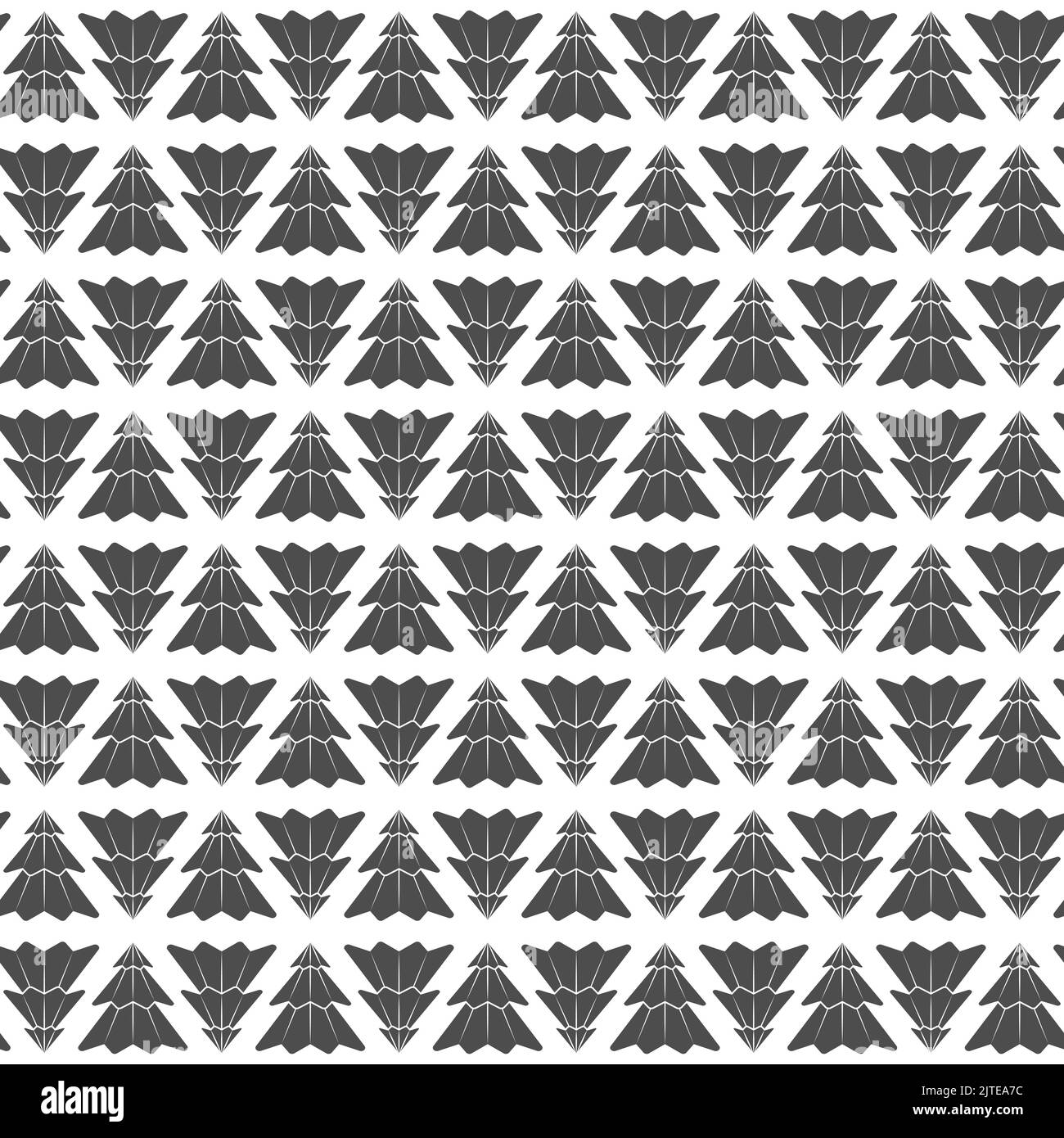 Abstract seamless pattern with Christmas trees. Vector black and white ...