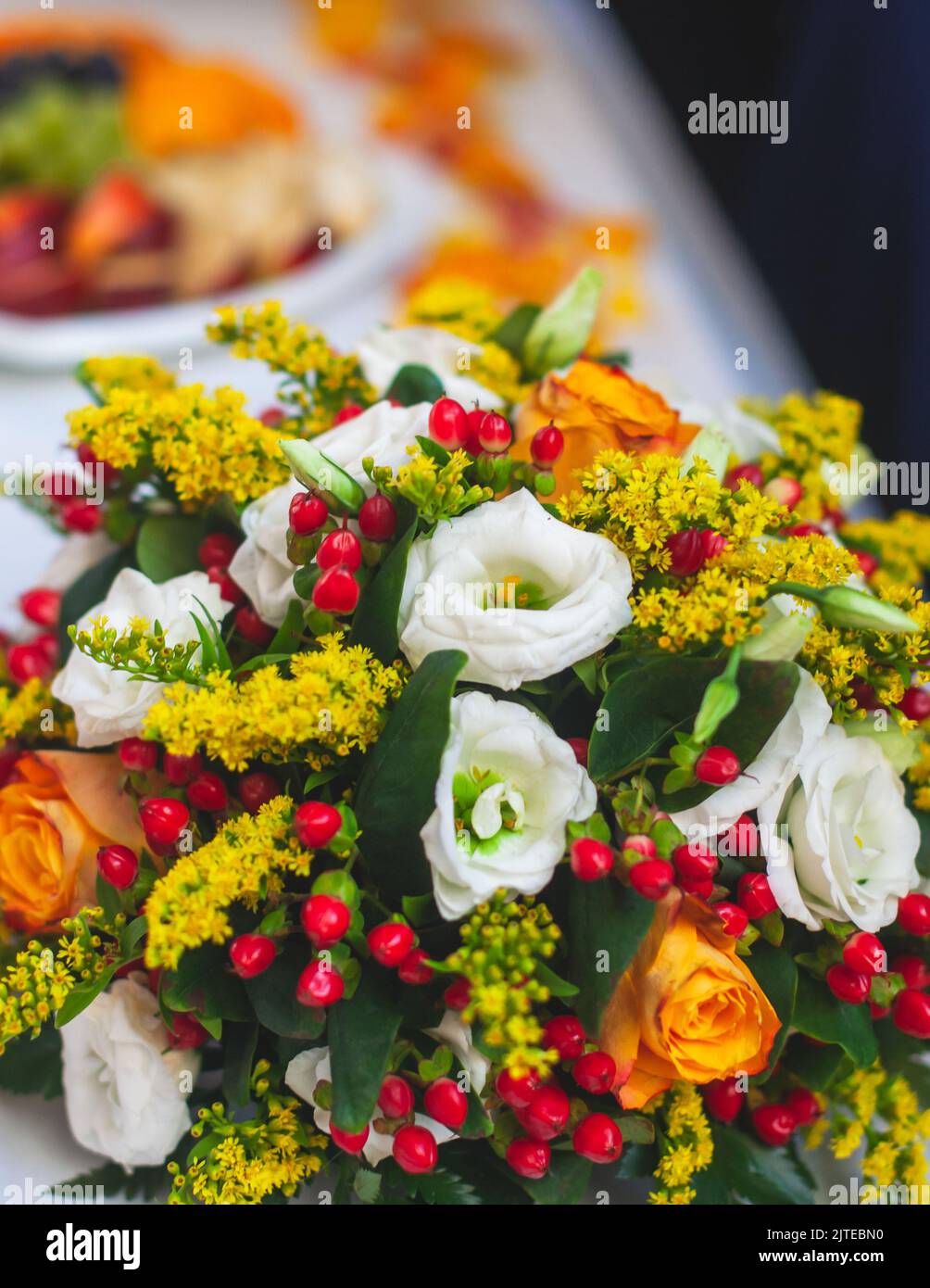 Beautiful table decoration in orange autumn fall colours, table ...