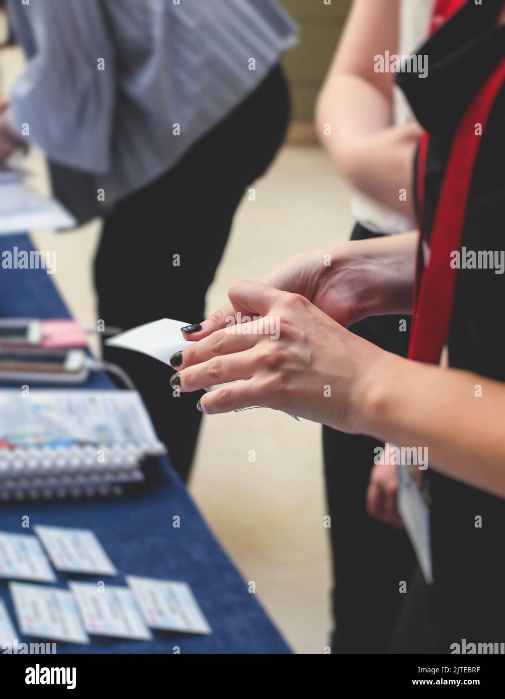 Process of checking in on a conference congress forum event ...