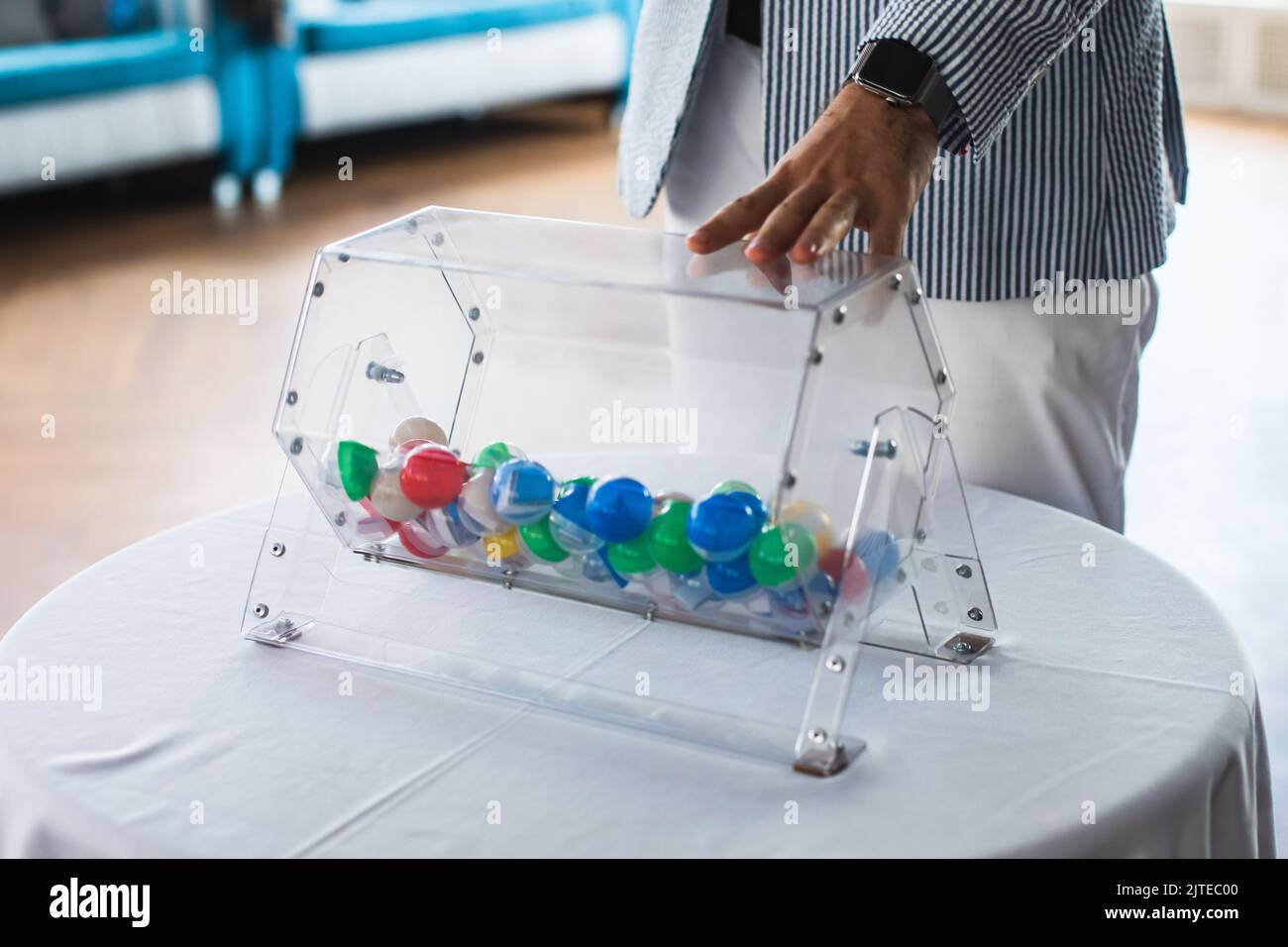 Process of prize drawings, extracting a winning numbers of lottery ...