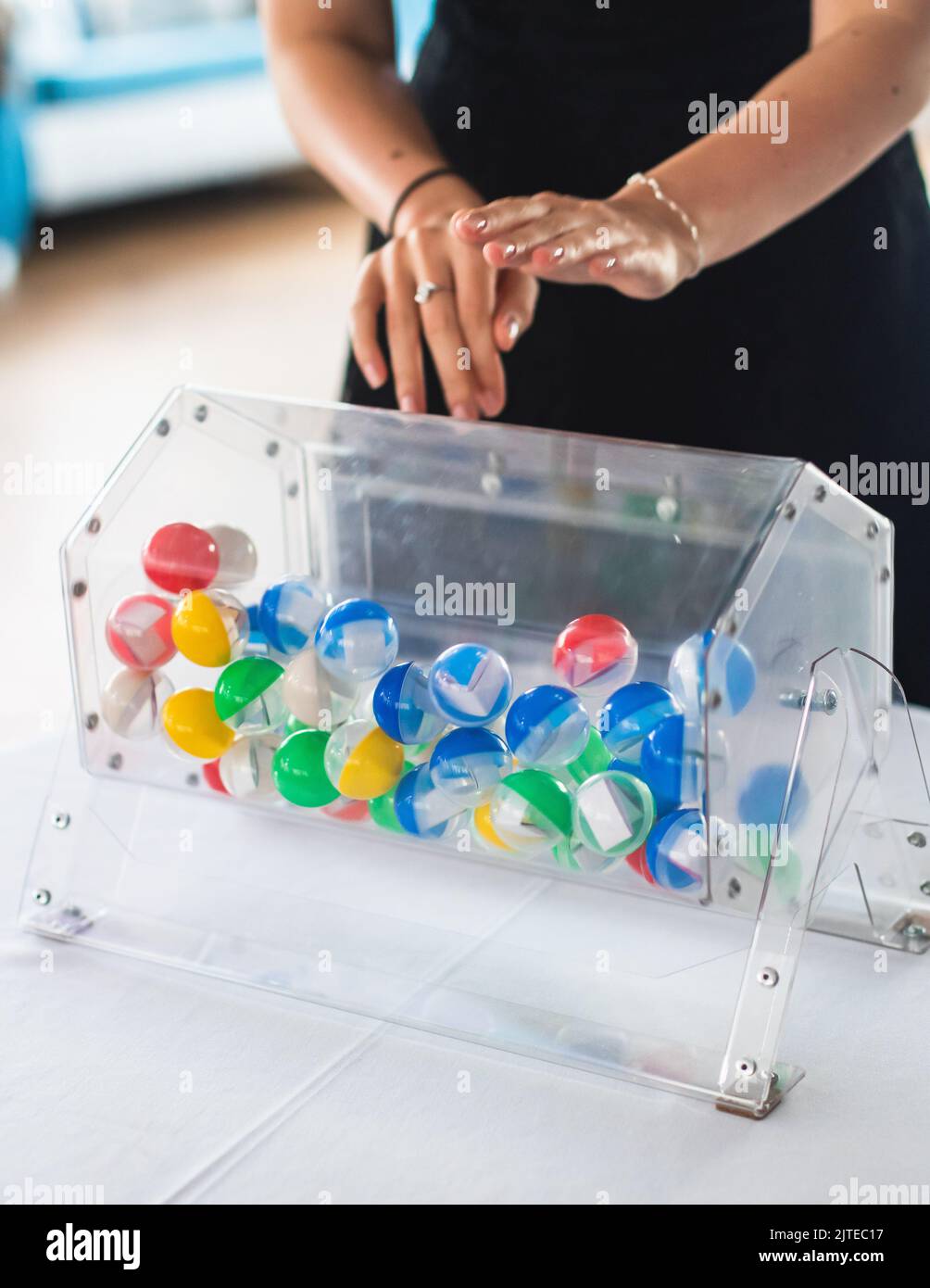 Process of prize drawings, extracting a winning numbers of lottery ...