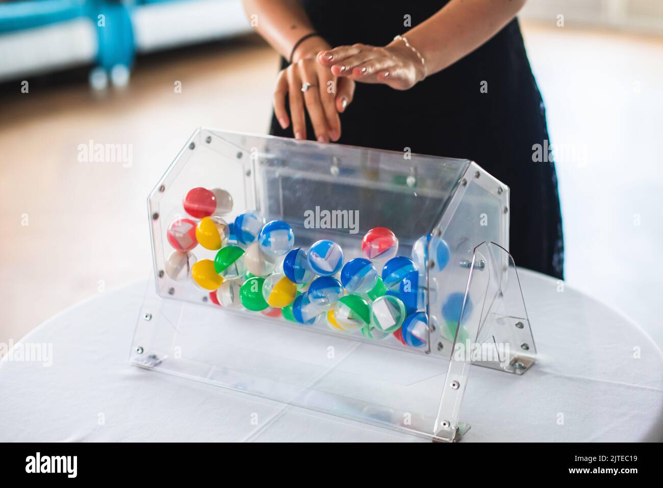 Process of prize drawings, extracting a winning numbers of lottery ...