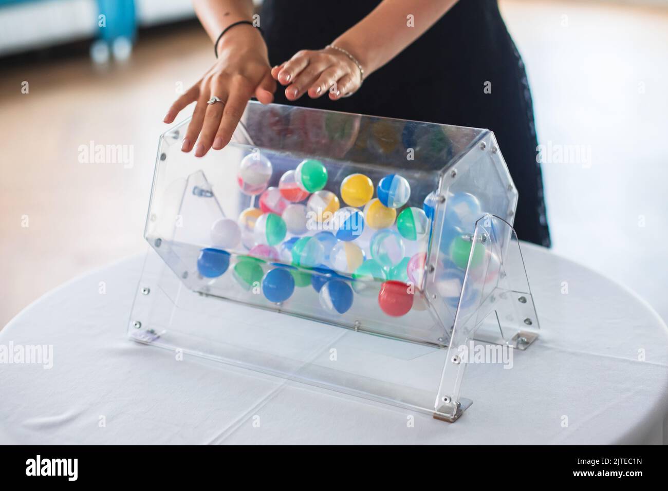 Process of prize drawings, extracting a winning numbers of lottery ...