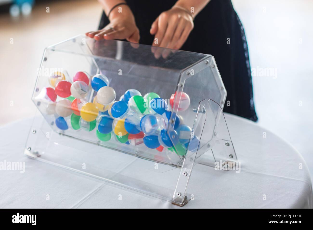 Process of prize drawings, extracting a winning numbers of lottery ...