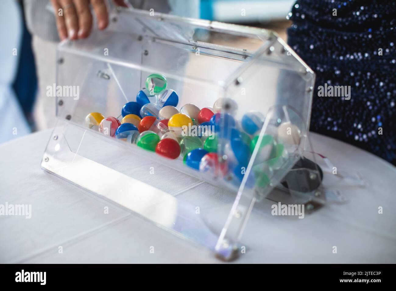 Process of prize drawings, extracting a winning numbers of lottery ...