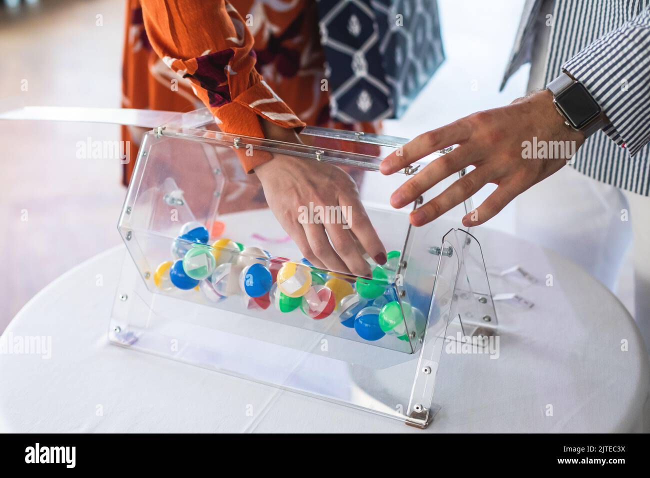 Process of prize drawings, extracting a winning numbers of lottery ...