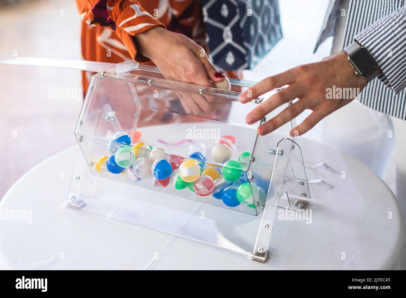 Process of prize drawings, extracting a winning numbers of lottery ...