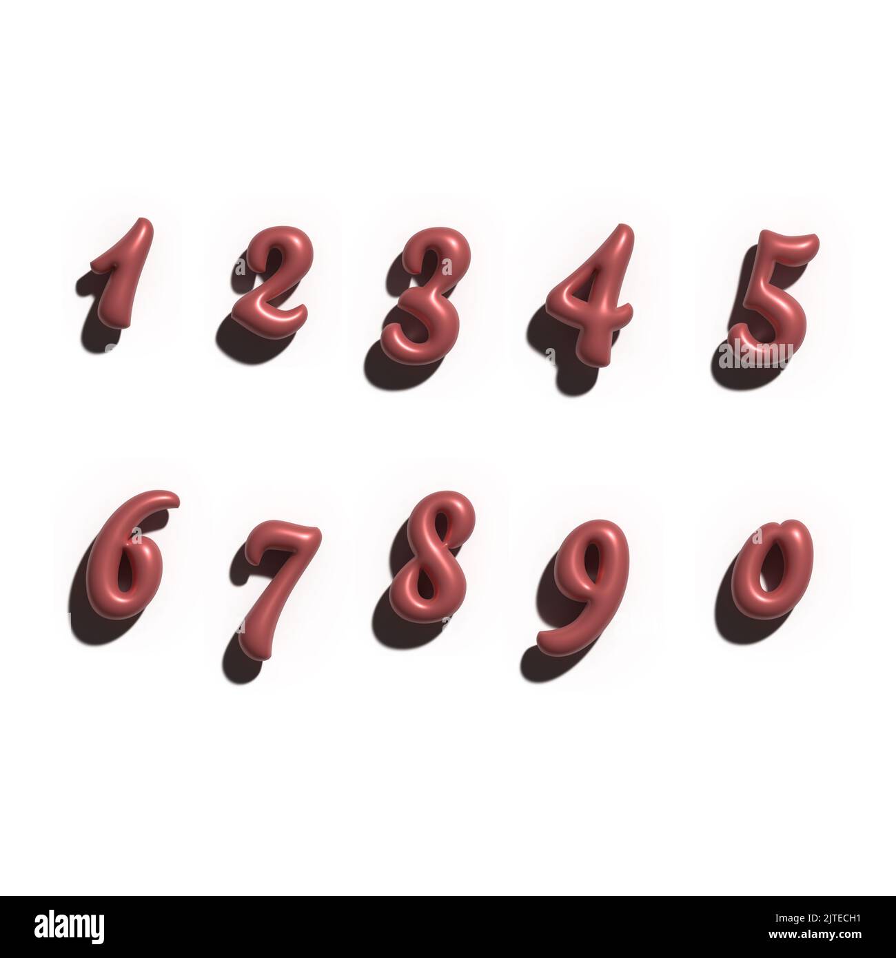 Inflated numbers 3D render Stock Photo - Alamy